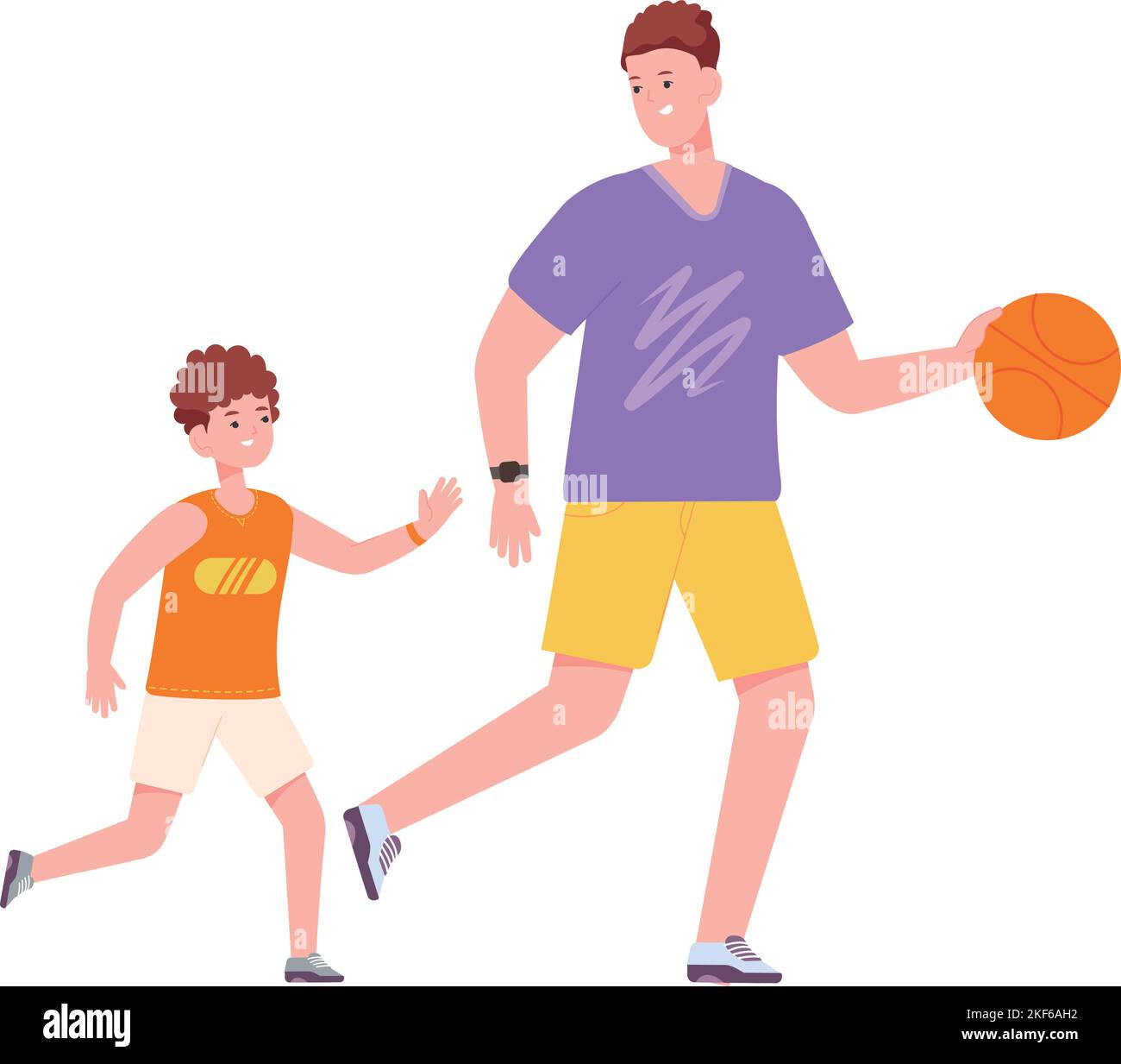 Father and son playing basketball. Sport family team isolated on white ...