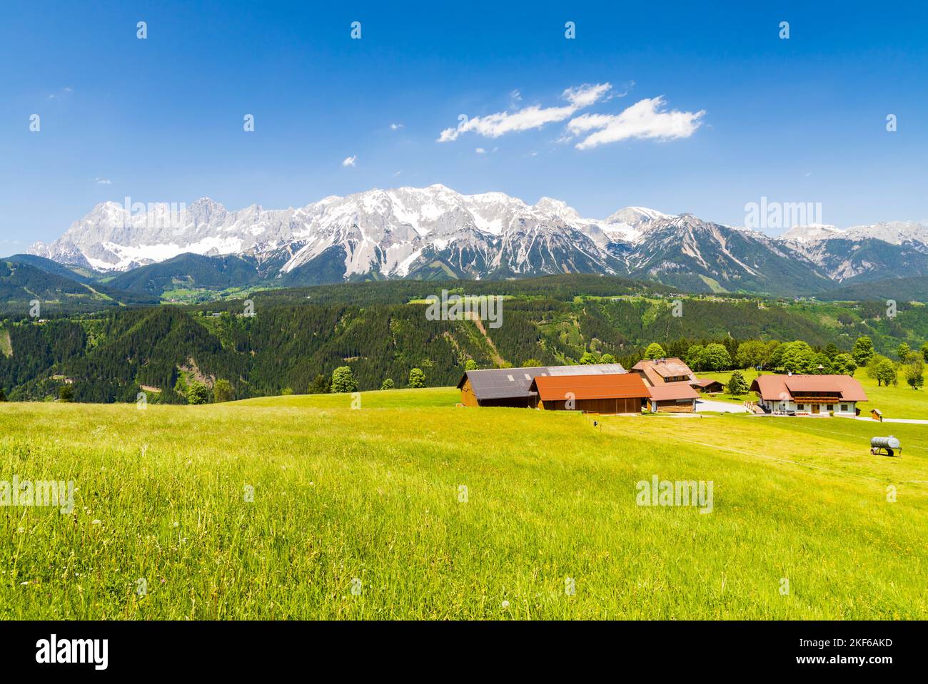 Dachstein and landscape near Schladming, Austria Stock Photo - Alamy