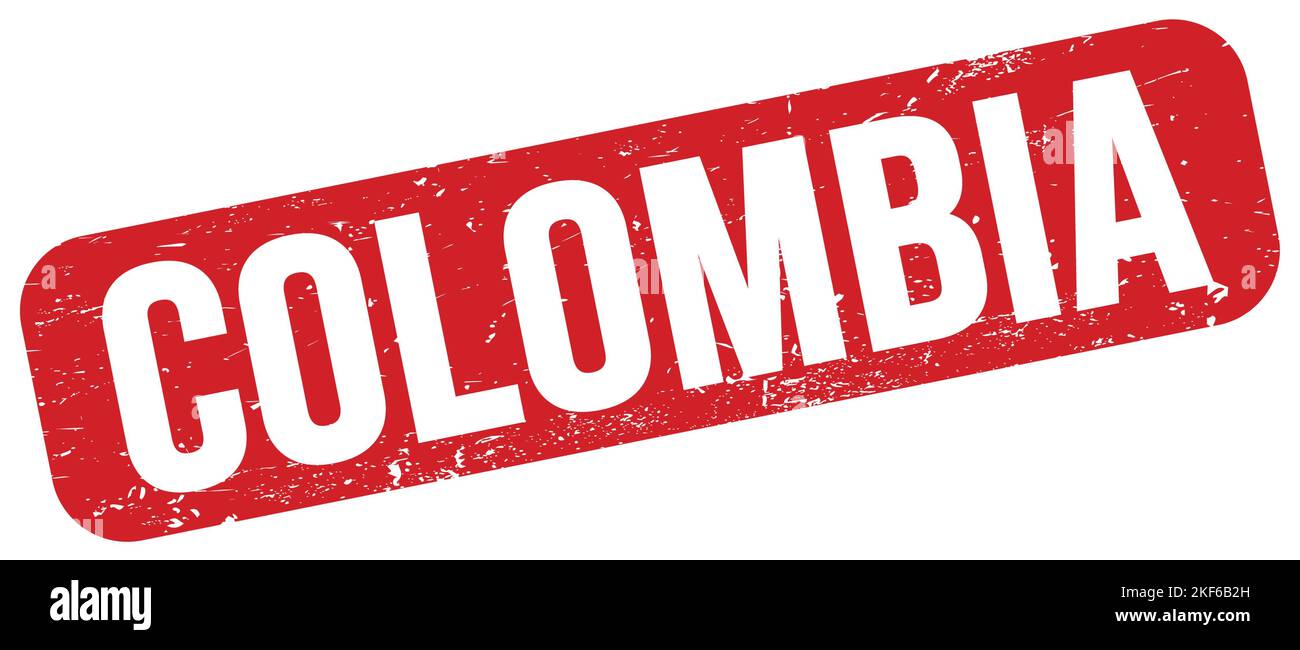 COLOMBIA text written on red grungy stamp sign Stock Photo - Alamy