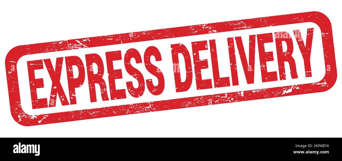 EXPRESS DELIVERY text written on red rectangle stamp sign Stock Photo ...