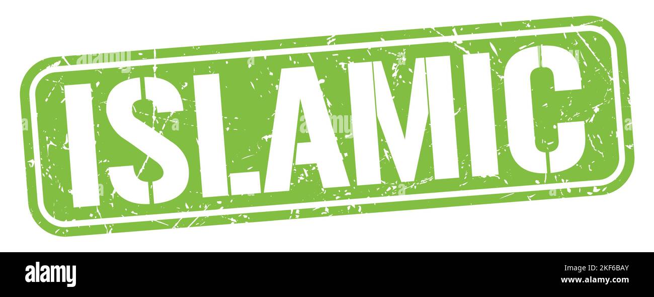 ISLAMIC text written on green grungy stamp sign Stock Photo - Alamy