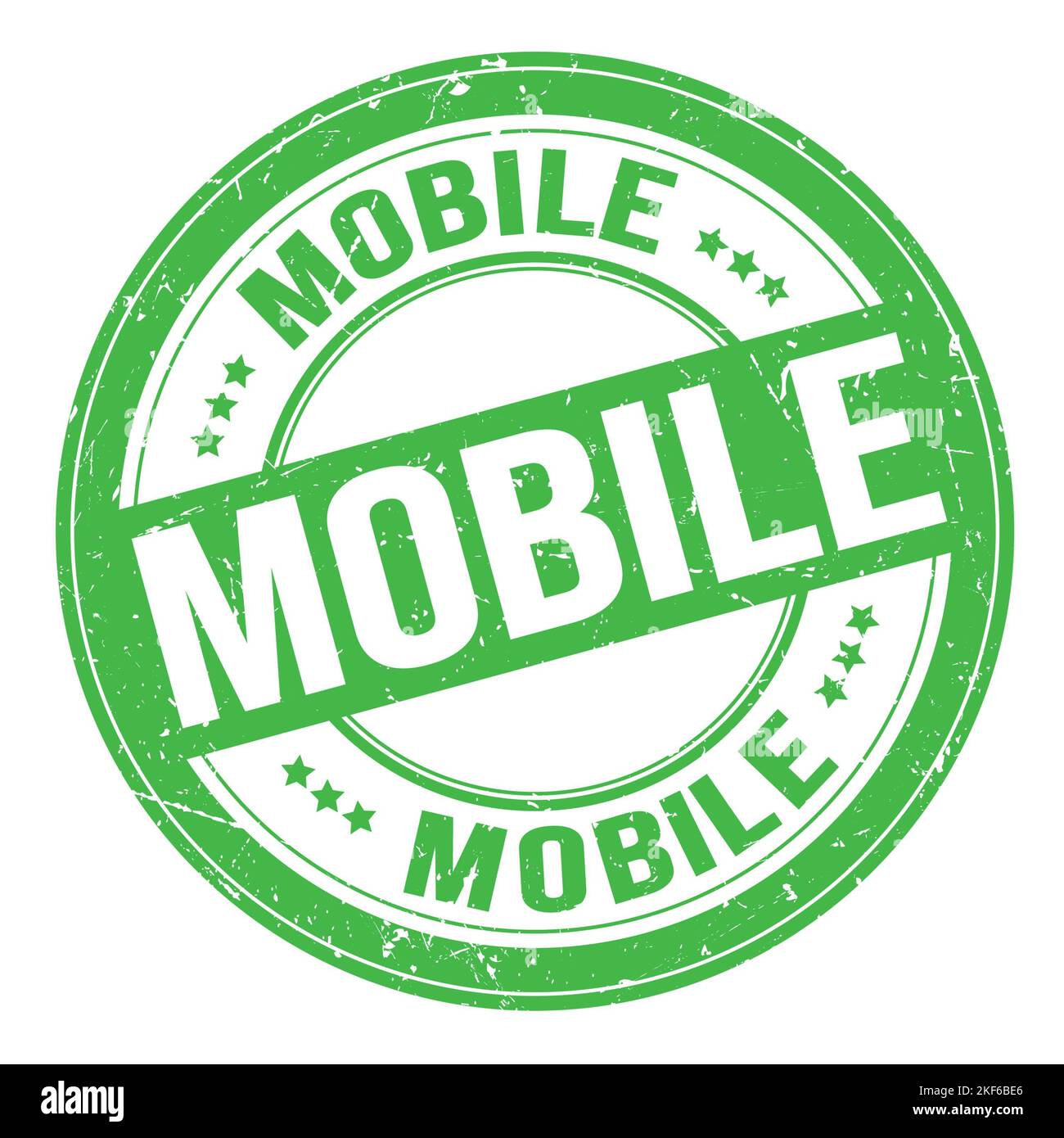 MOBILE text written on green round grungy stamp sign Stock Photo - Alamy