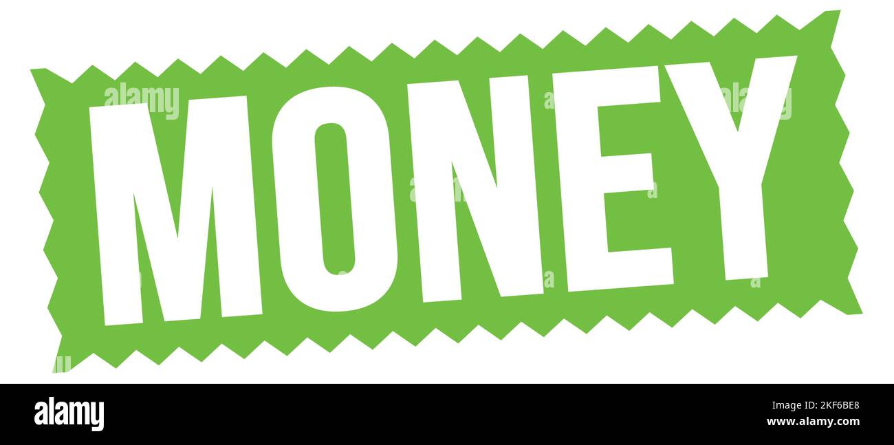 MONEY text written on green zig-zag stamp sign Stock Photo - Alamy
