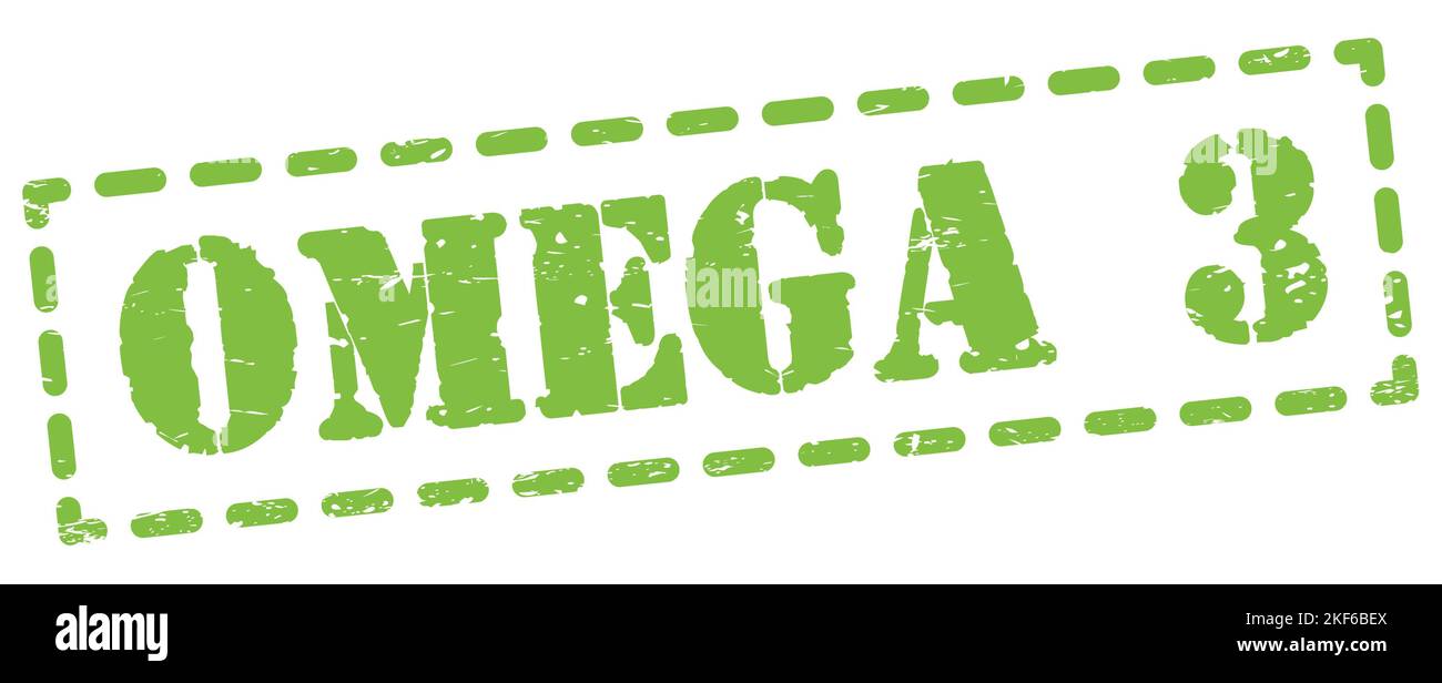 OMEGA 3 text written on green dash stamp sign Stock Photo - Alamy