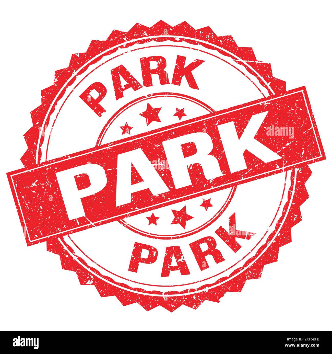 PARK text written on red round stamp sign Stock Photo - Alamy