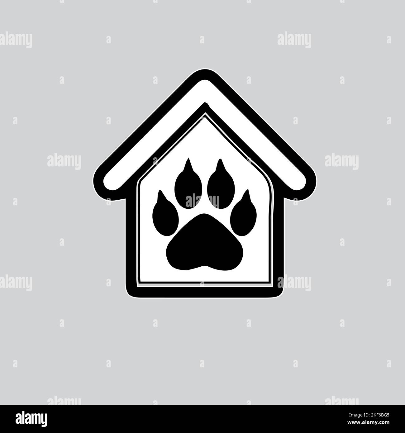 Set of animal paw print. Dog or cat footprint vector icon illustration ...