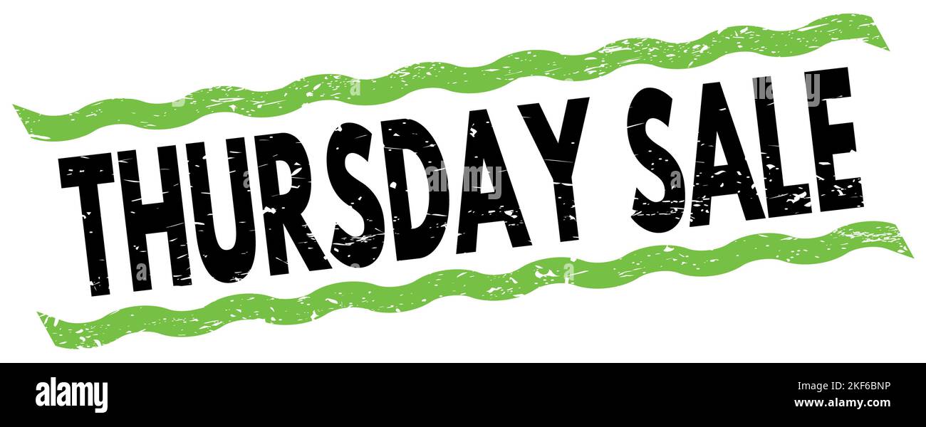 THURSDAY SALE text written on green-black lines stamp sign Stock Photo ...