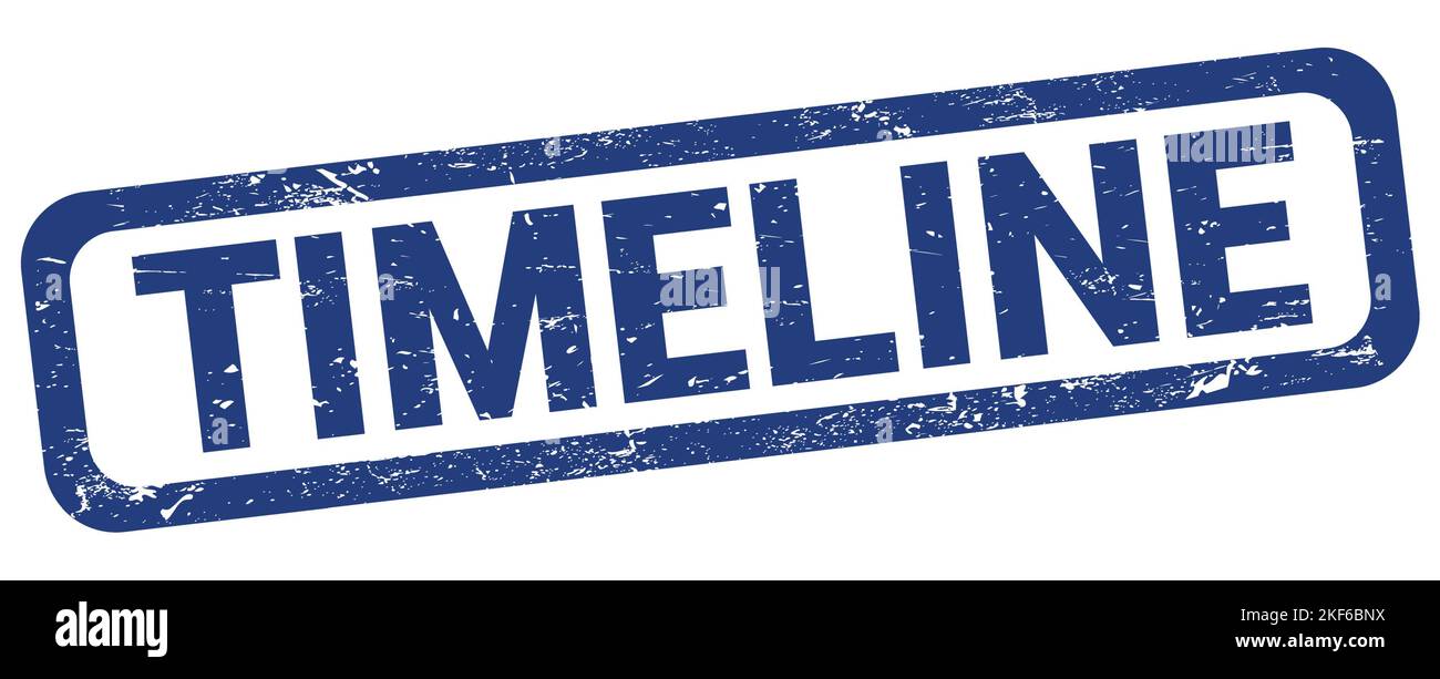 TIMELINE text written on blue rectangle stamp sign Stock Photo - Alamy