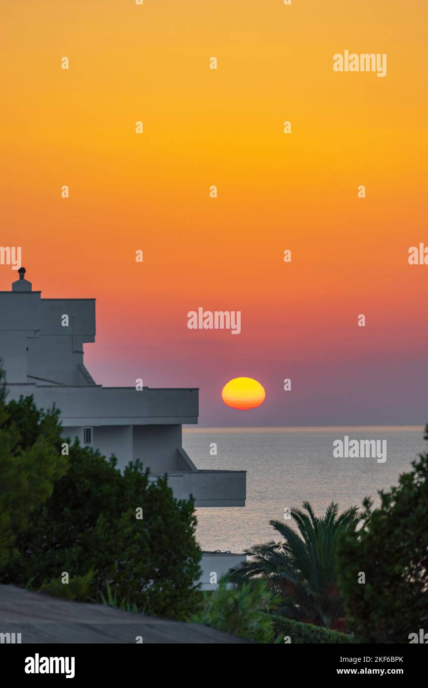 Sunset in Rodi Garganico, National park Gargano, Apulia, Italy Stock ...