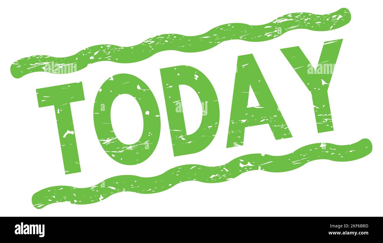 TODAY text written on green lines stamp sign Stock Photo - Alamy