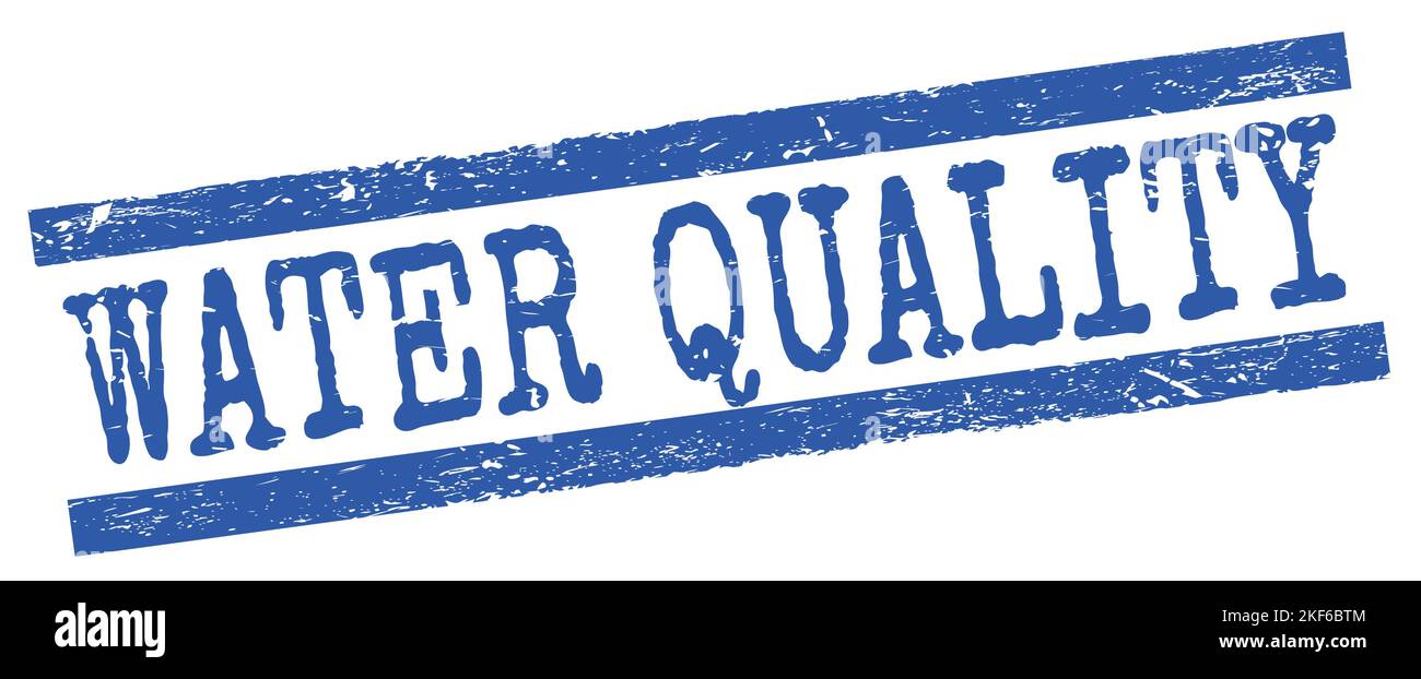 WATER QUALITY text written on blue grungy lines stamp sign Stock Photo ...