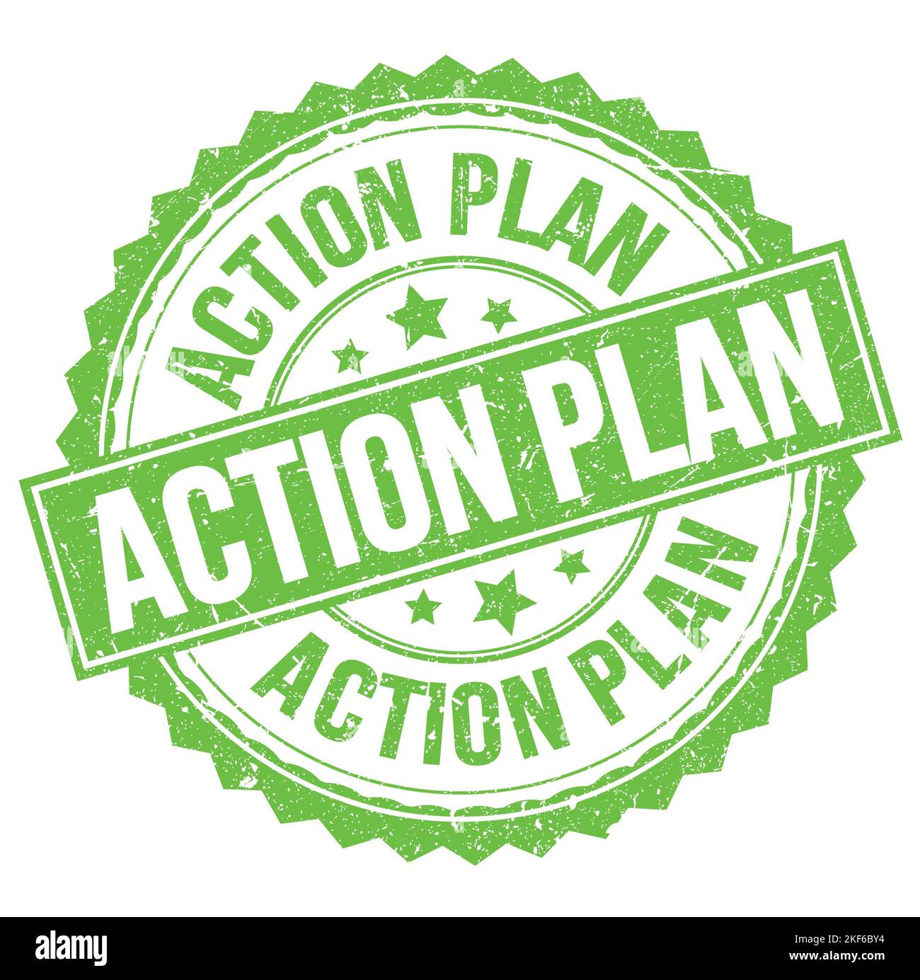 ACTION PLAN text written on green round stamp sign Stock Photo - Alamy