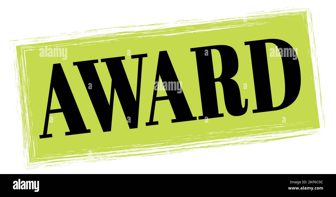 AWARD text written on green-black rectangle stamp sign Stock Photo - Alamy