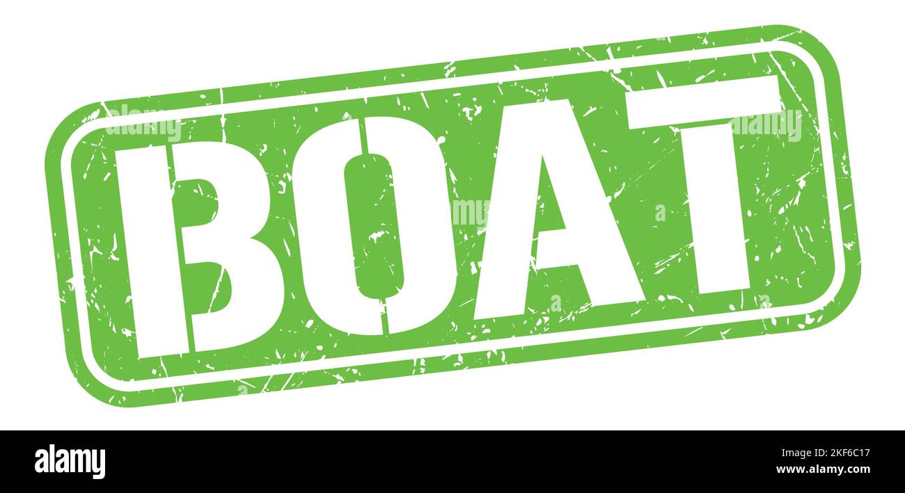 BOAT text written on green grungy stamp sign Stock Photo - Alamy