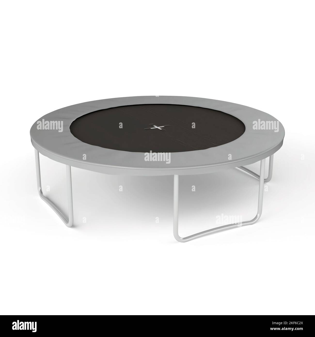 The 3d model of a trampoline isolated on a vertical white background ...