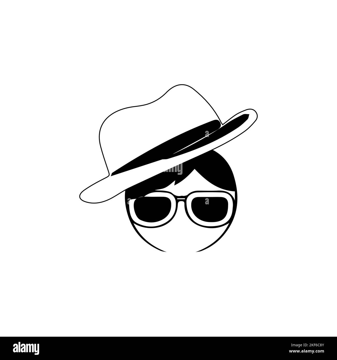Incognito Icon Man woman face with glasses Black and White Vector ...