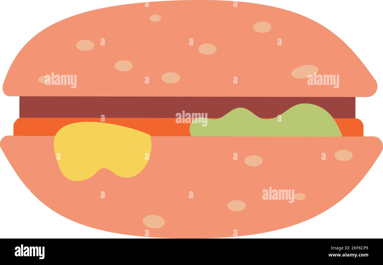 Burger icon. Fast food symbol. Color hamburger isolated on white ...