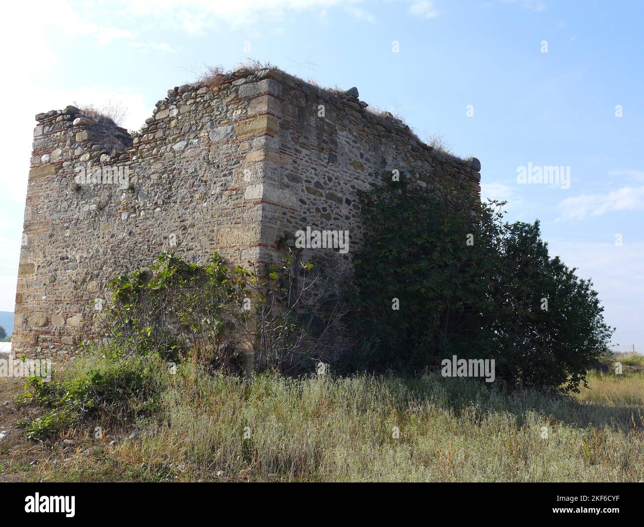 Tower in Pinson medieval settlement, Basilika, Thessaloniki, Greece ...