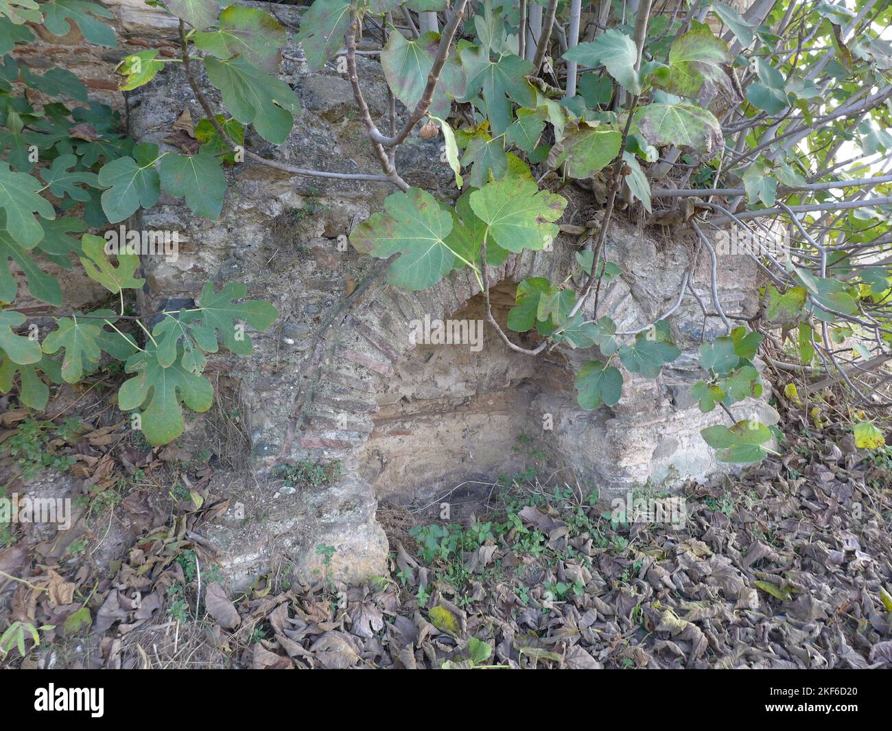 Tower in Pinson medieval settlement, Basilika, Thessaloniki, Greece ...