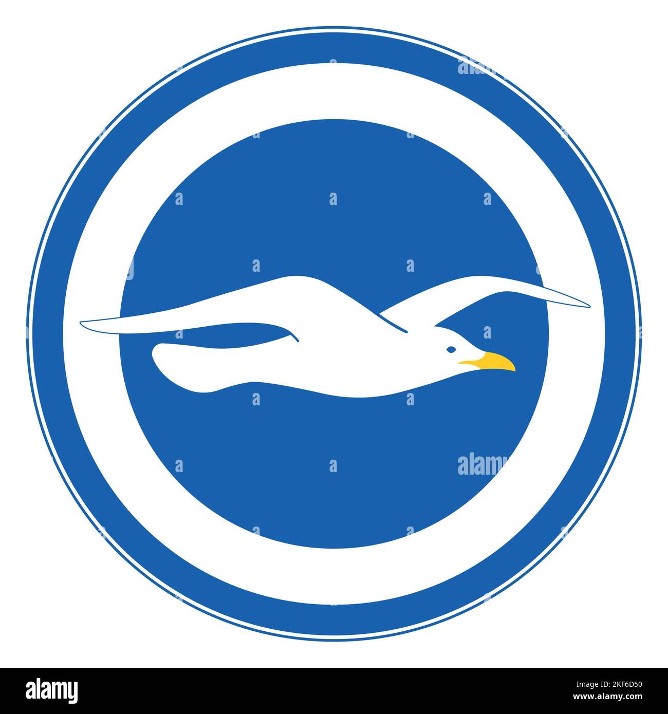 A digital illustration of a seagull logo isolated on a white background ...