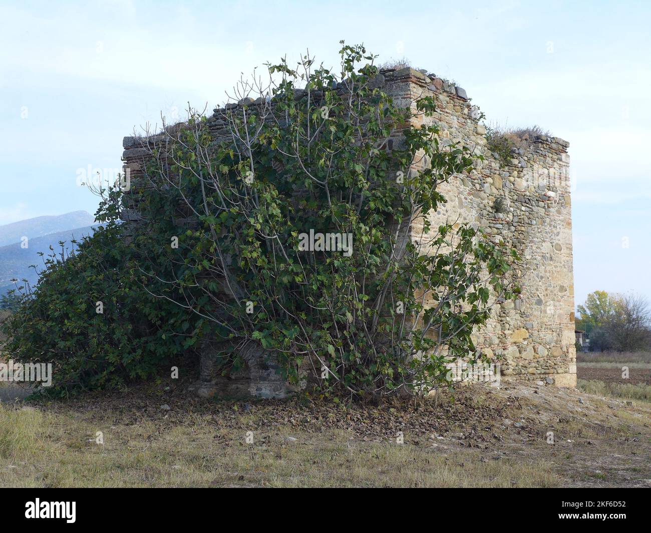 Tower in Pinson medieval settlement, Basilika, Thessaloniki, Greece ...