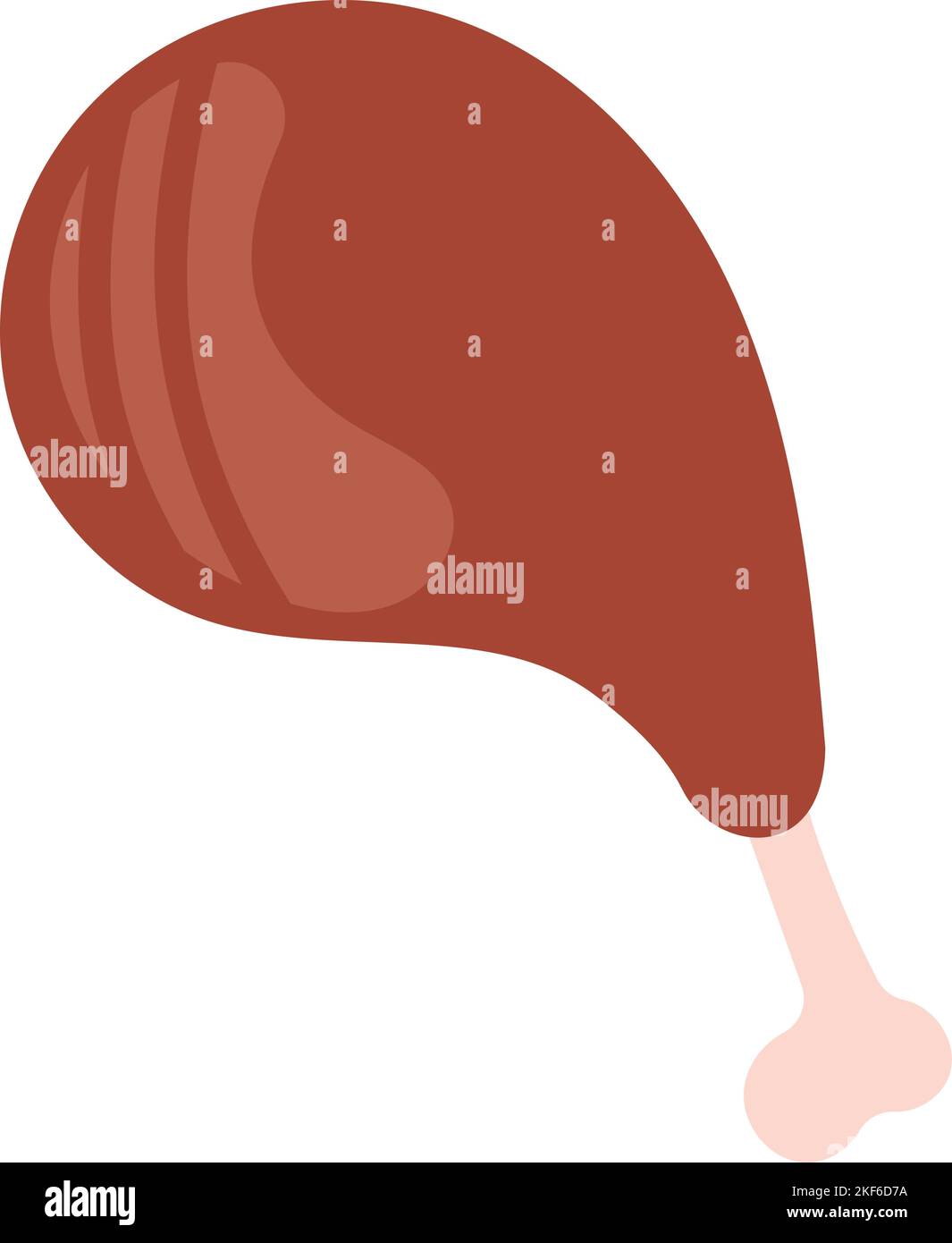 Fried chicken icon. Grilled meat tasty food isolated on white ...