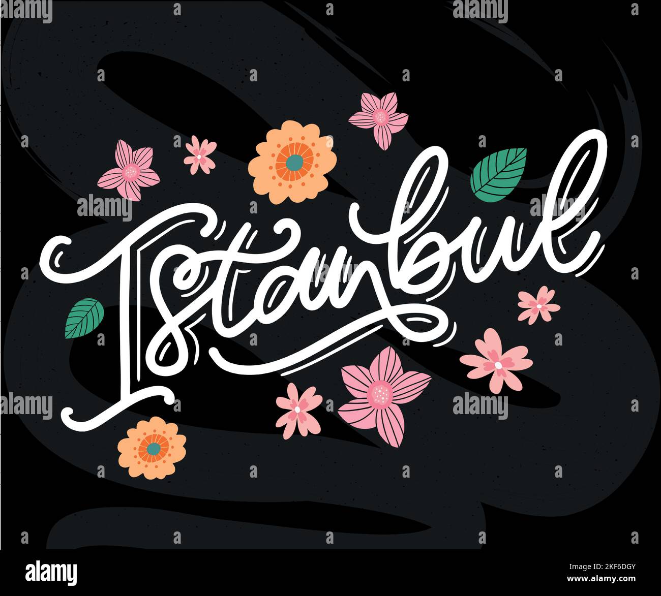 Istanbul. Hand lettering. Vector logo of Istanbul in black color with ...