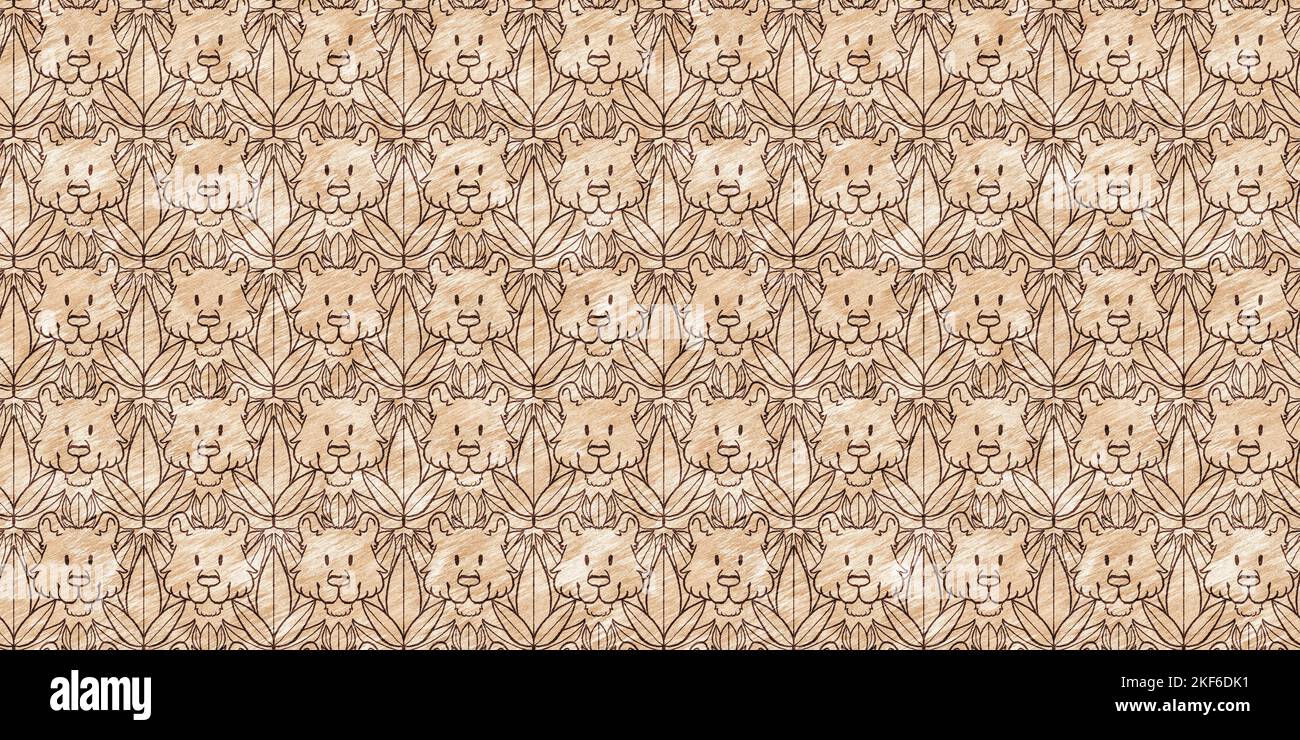 Cute safari wild tiger animal border for babies room decor. Seamless ...