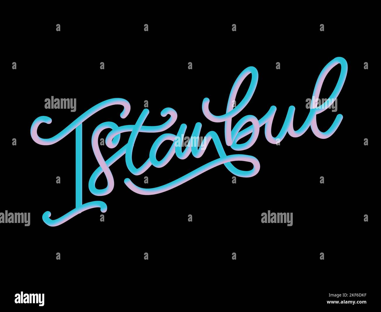 Istanbul. Hand lettering. Vector logo of Istanbul in black color with ...