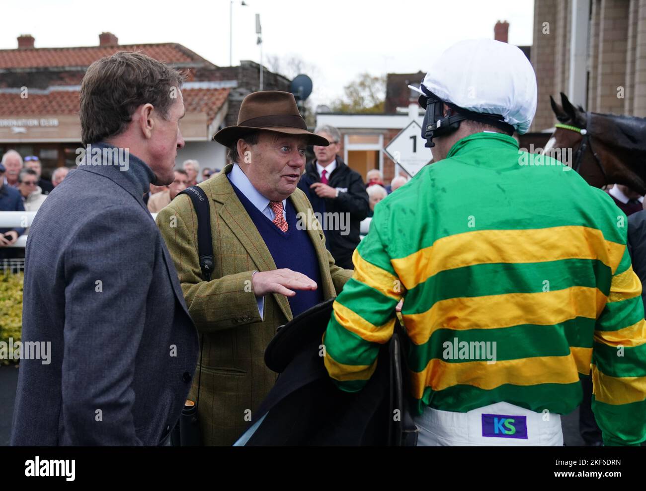 AP McCoy, Nicky Henderson and Aidan Coleman (left-right) after winning ...