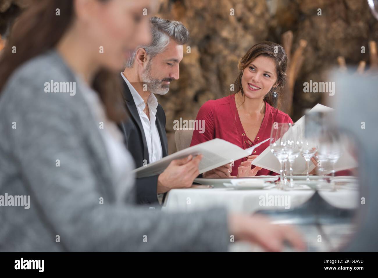 dining in an elegant restaurant Stock Photo - Alamy
