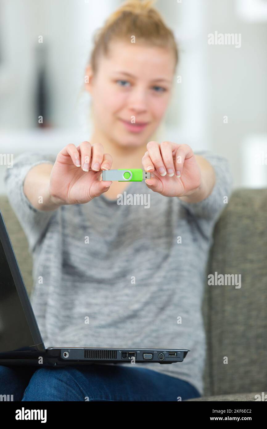 Woman hand holding usb flash hi-res stock photography and images - Alamy