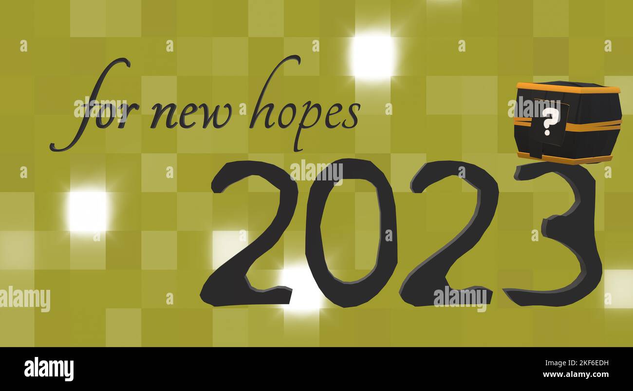 for new hopes text on 2023 celebrating message on yellow square ...