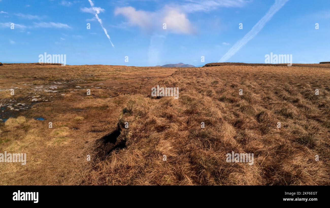 Comeragh Mountains plateau after winter dominated by brown colors of ...