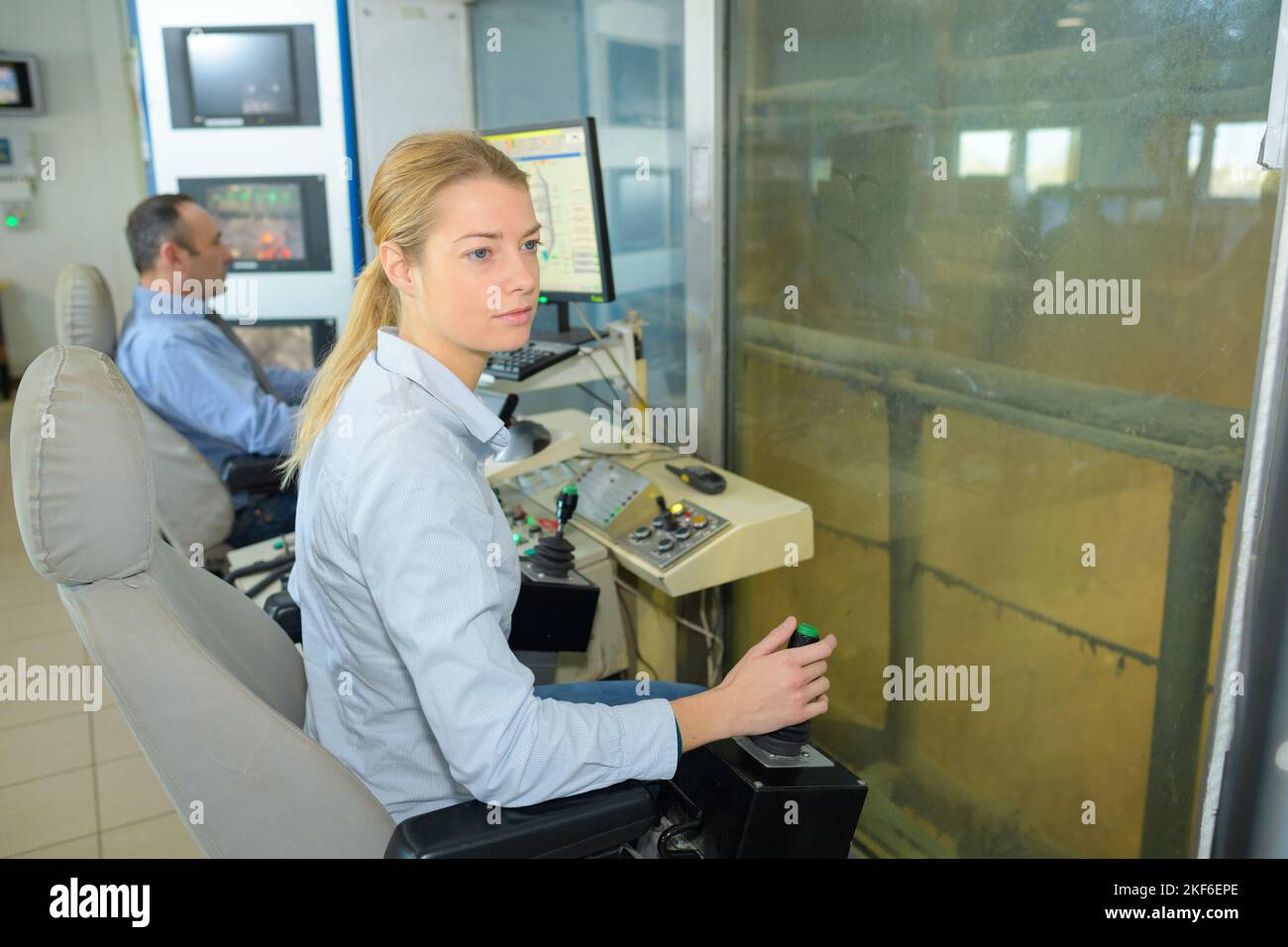 Male engineer controls computer using hi-res stock photography and images - Alamy