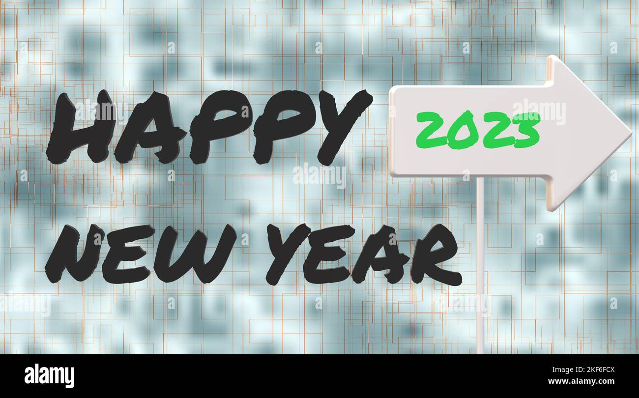 2023 direction showing rightside with happy new year text on creative ...