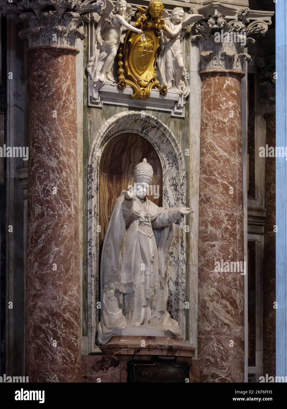 Rome. Italy. Basilica di San Pietro (St. Peter’s Basilica). Statue of ...