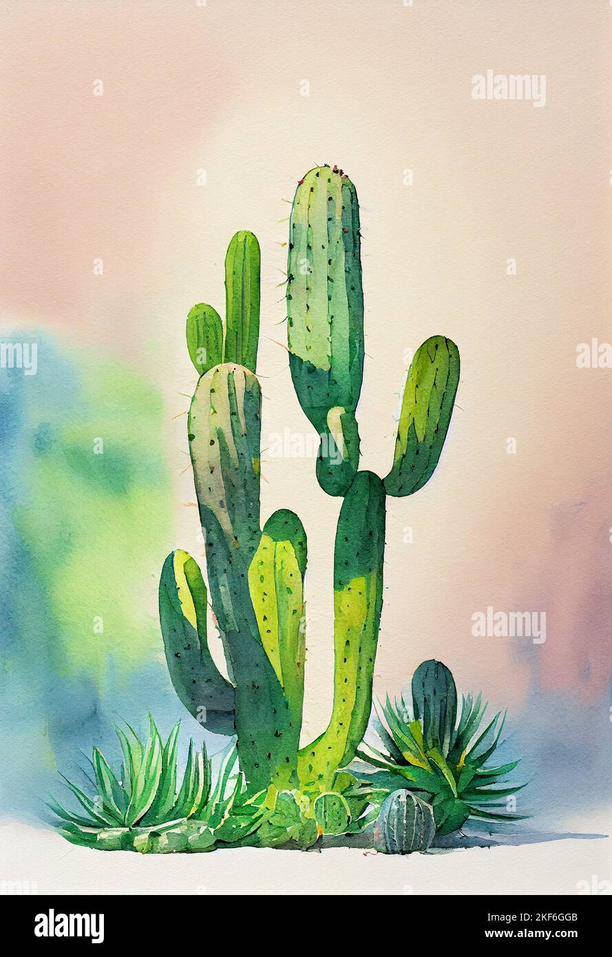 Cactus Watercolor Painting