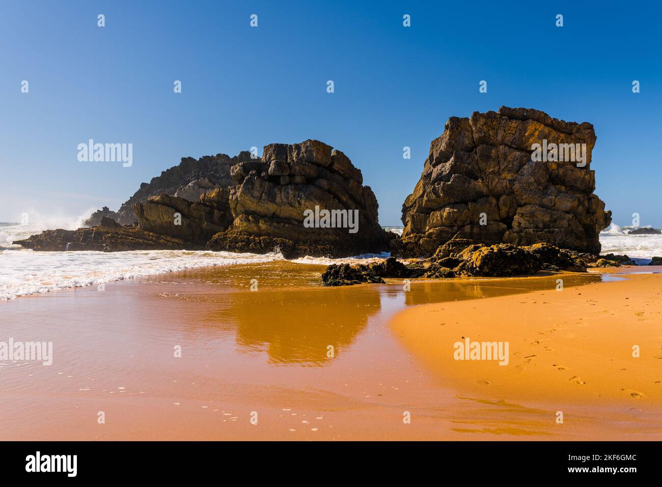 Sea waves with rocks and stones, Natural landscape Stock Photo - Alamy