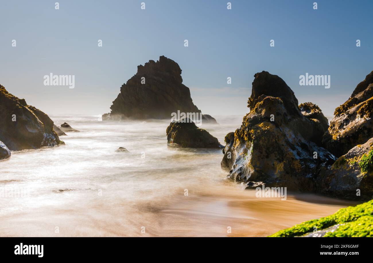 Sea waves with rocks and stones, Natural landscape Stock Photo - Alamy