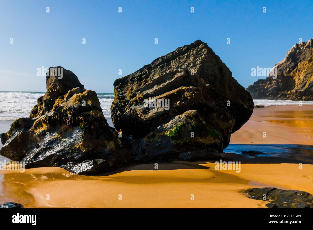 Sea waves with rocks and stones, Natural landscape Stock Photo - Alamy