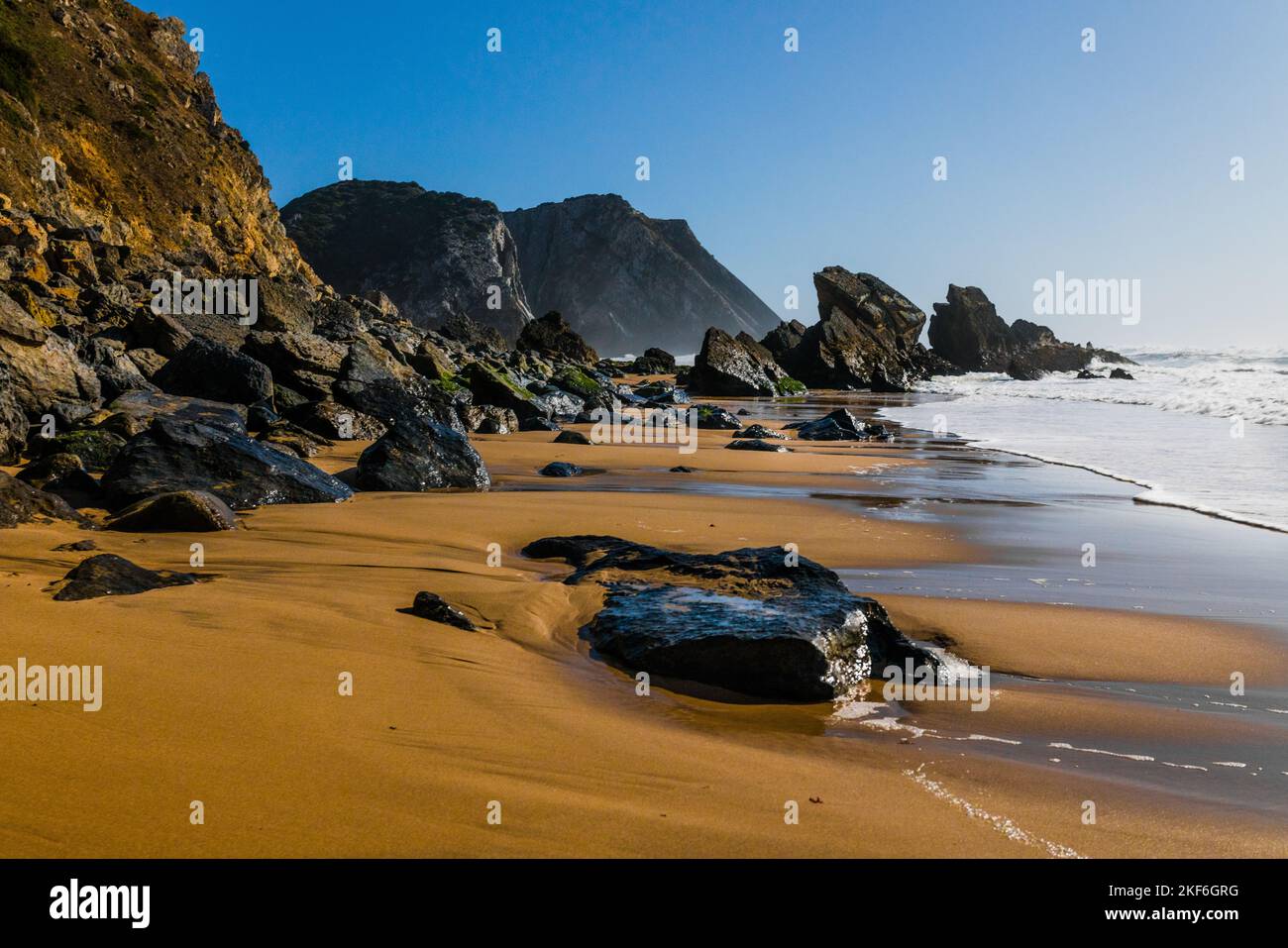 Sea waves with rocks and stones, Natural landscape Stock Photo - Alamy
