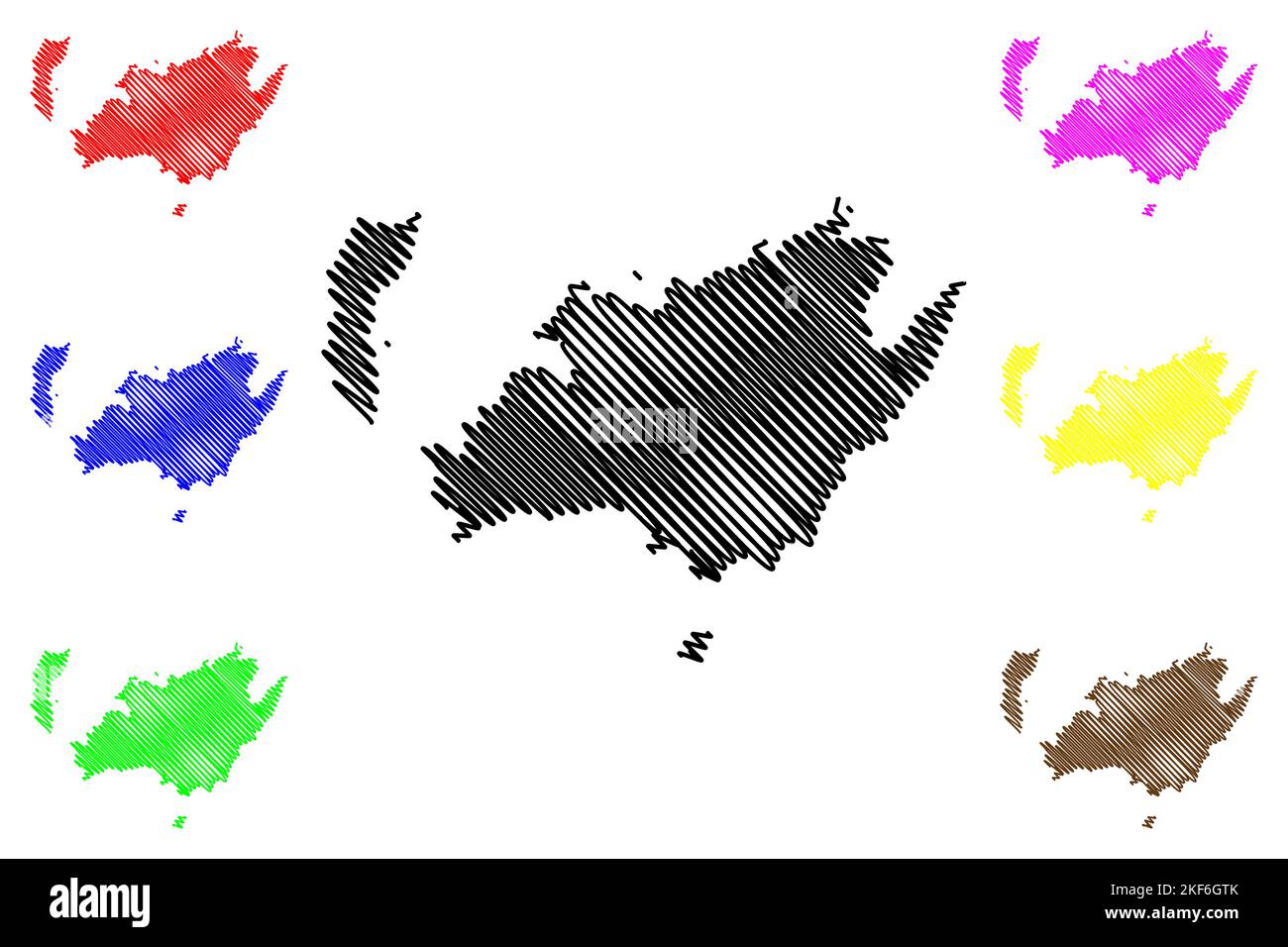 Port-Cros island (French Republic, France) map vector illustration ...