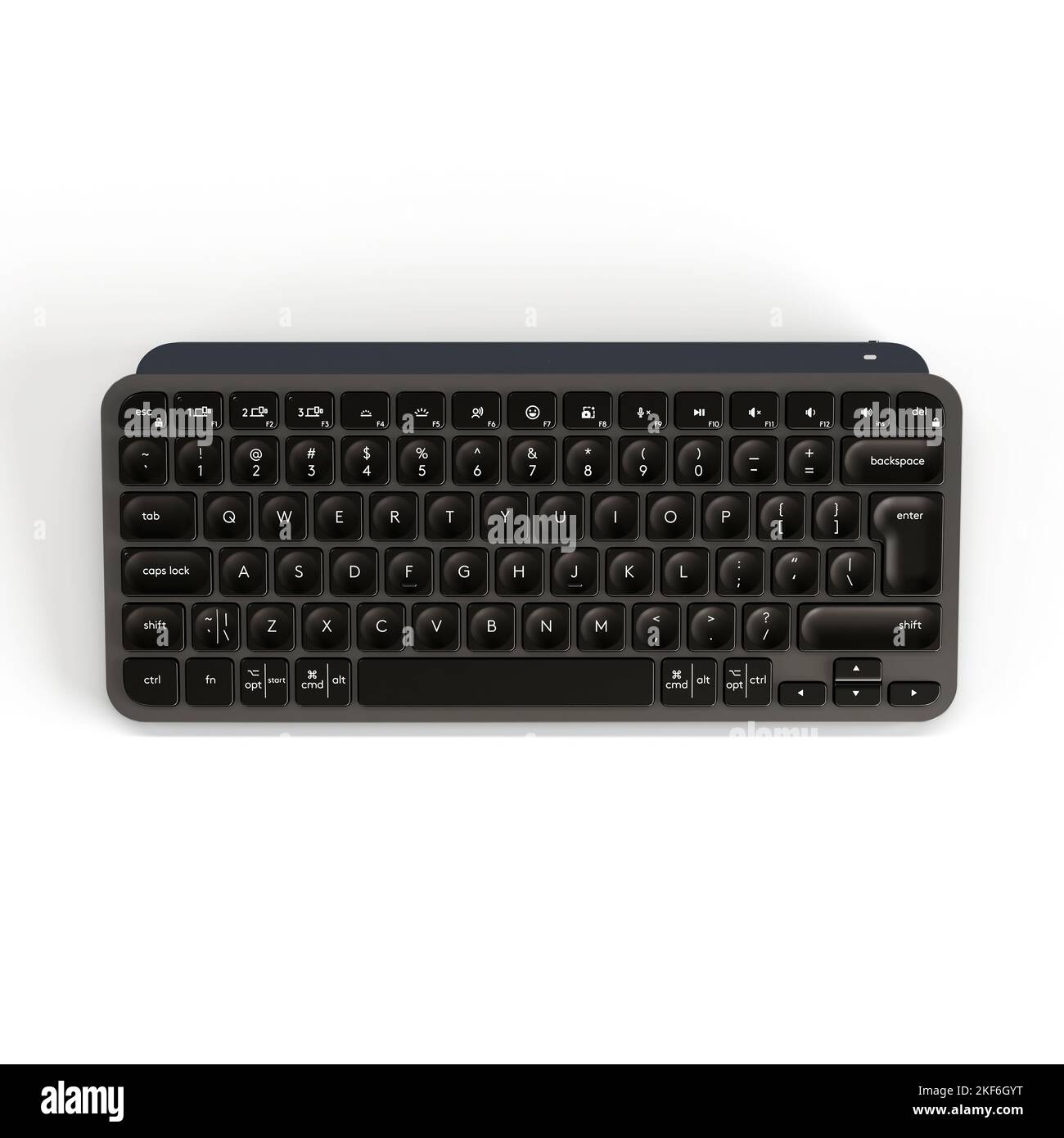 A 3D rendering of a black keyboard isolated on a white background Stock ...