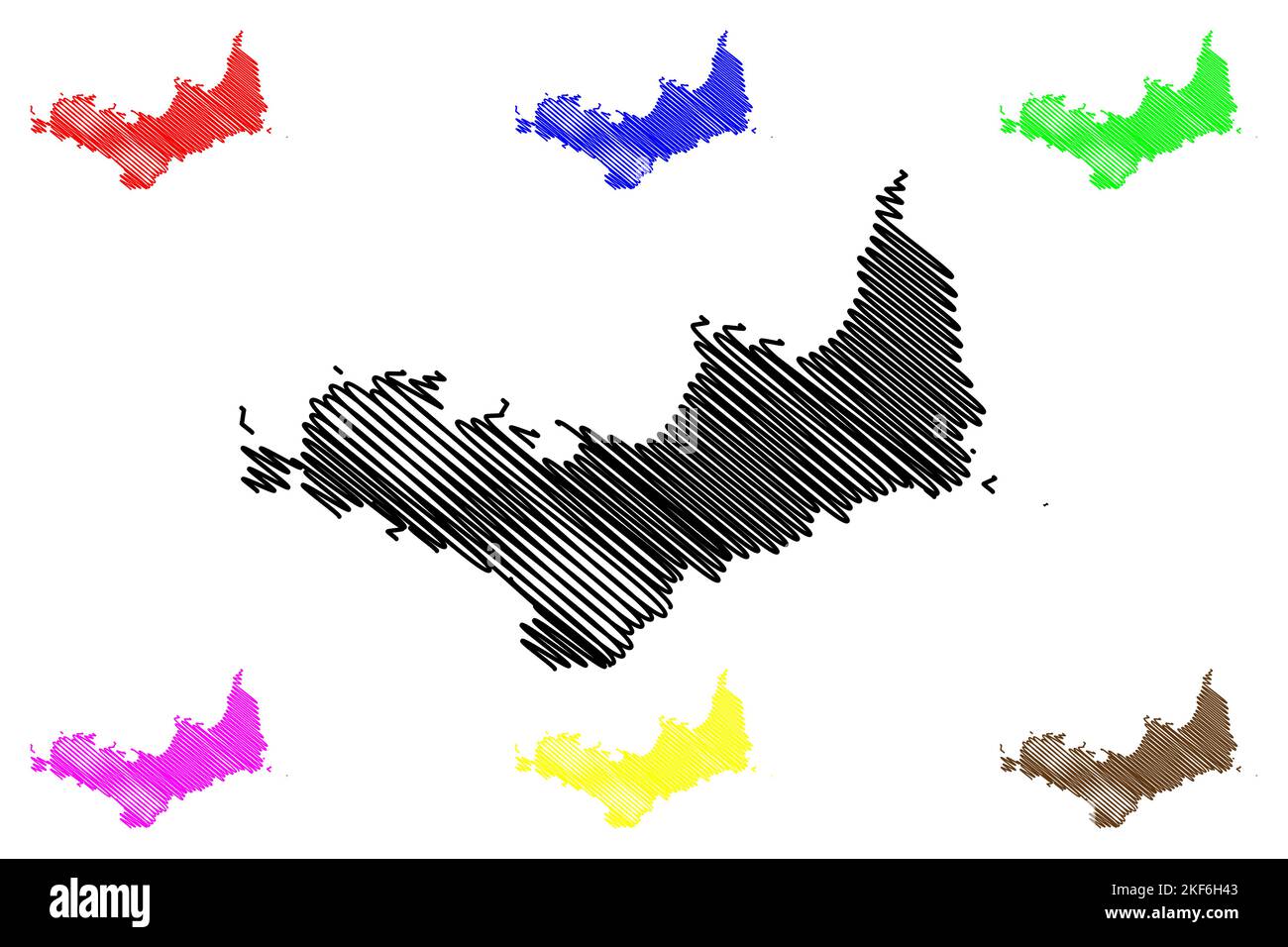 Porquerolles island (French Republic, France) map vector illustration ...