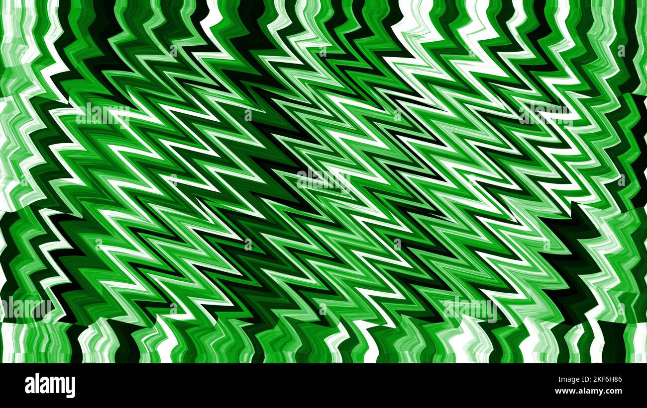 zigzag lines of green threads on creative abstract background with 3D ...