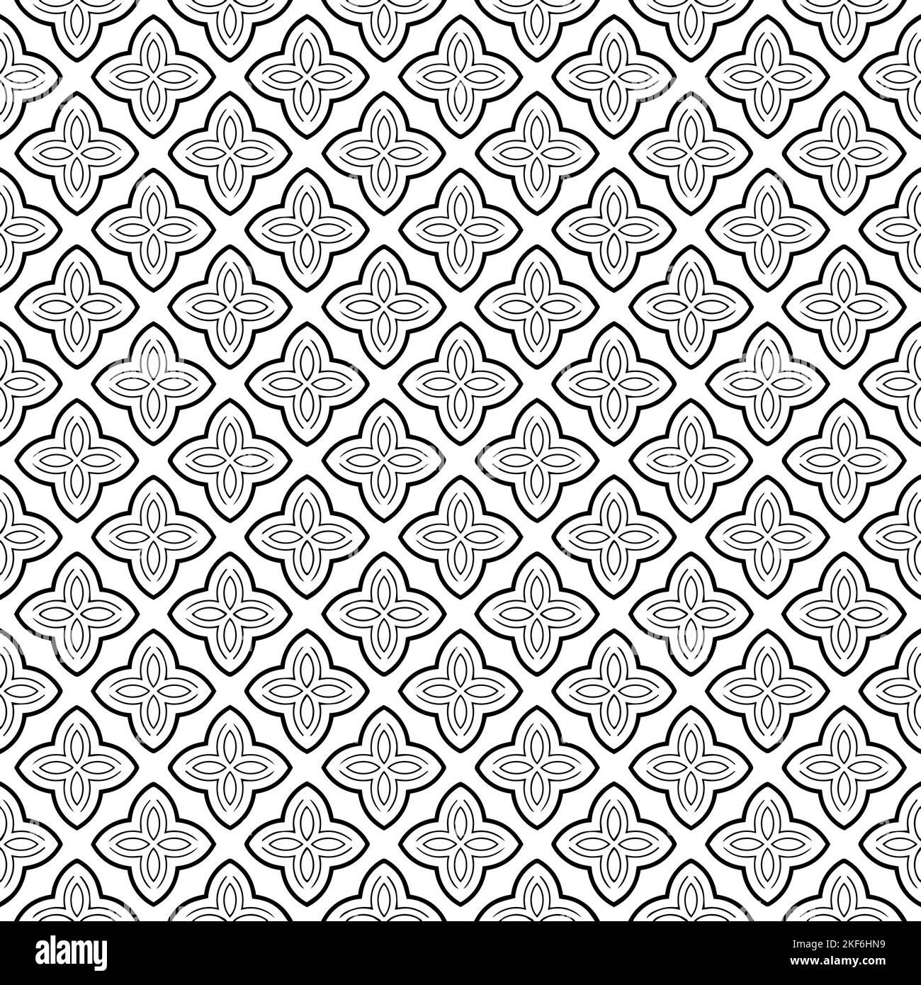 Black and white seamless pattern texture. Greyscale ornamental graphic ...