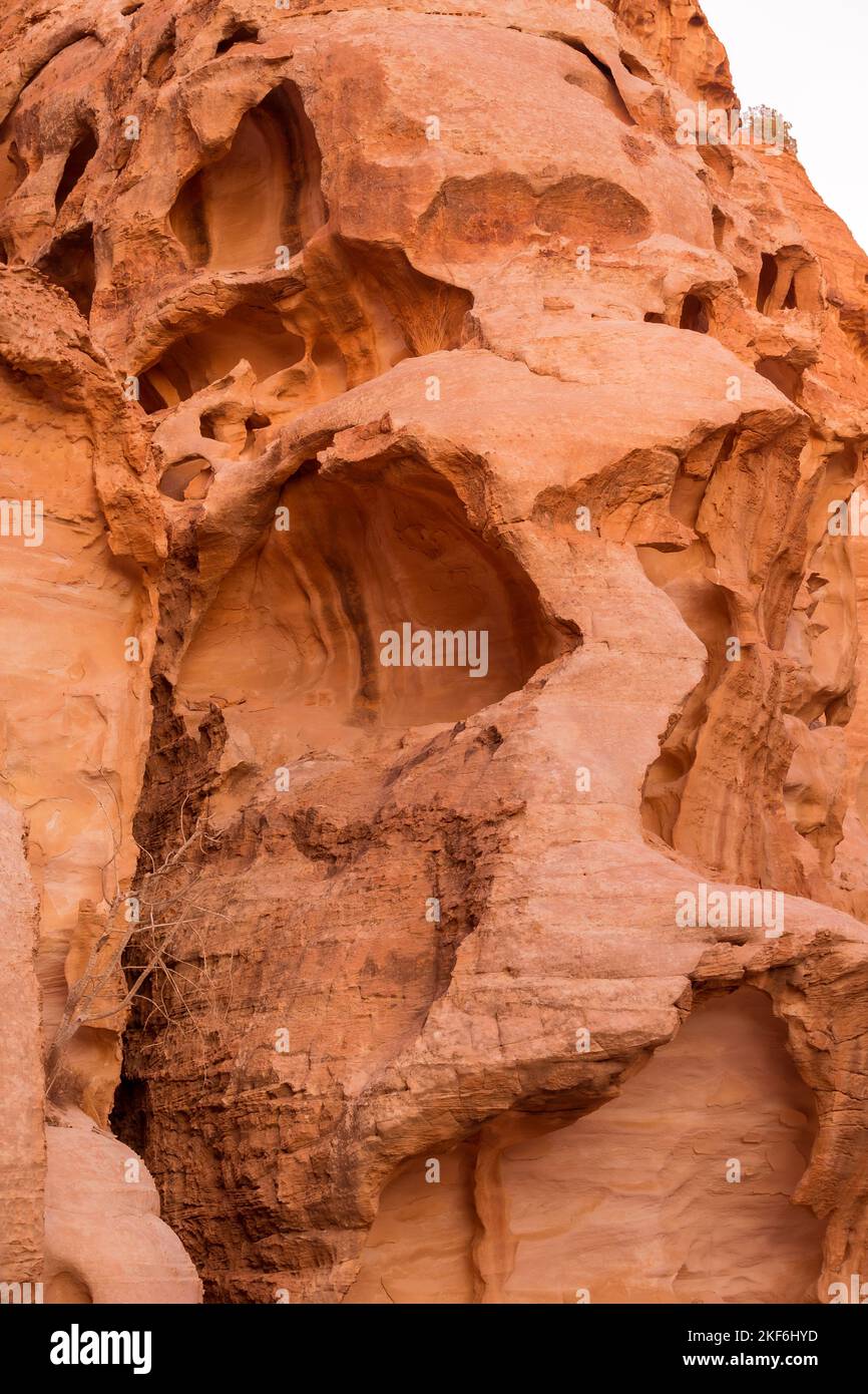 Wadi Musa, Jordan rocks view at Little Petra, Siq al-Barid Stock Photo ...