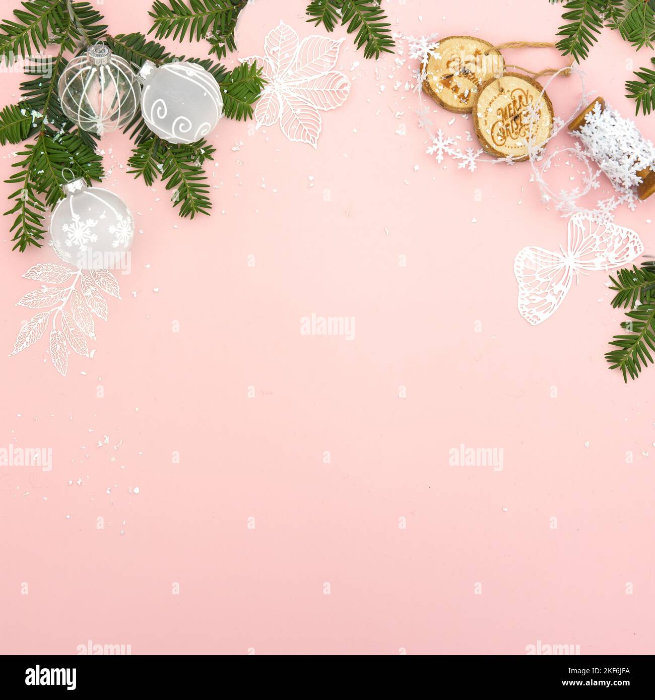 Pink christmas background hi-res stock photography and images - Alamy