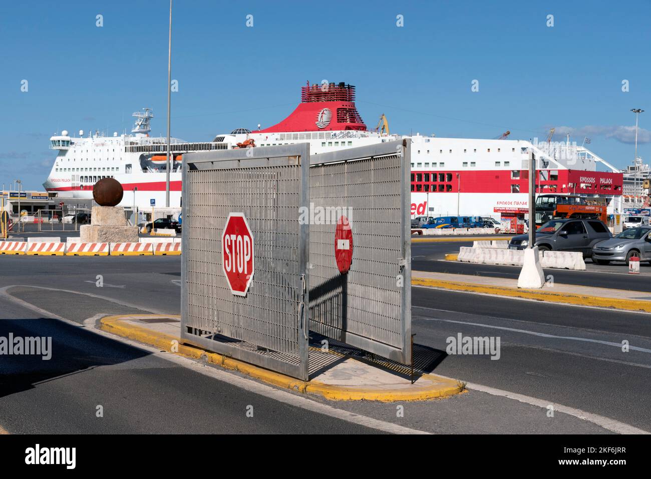 Port of Heraklion, Crete, Greece, EU. 2022. Port entrance and exit ...